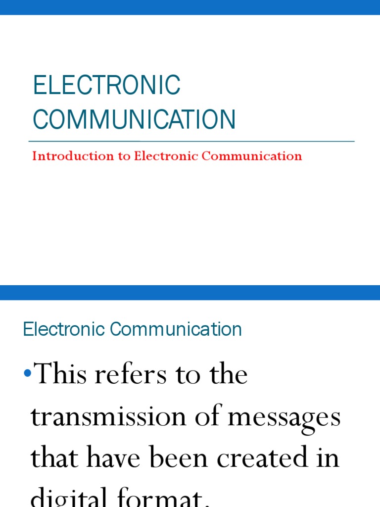 Overview of Electronic Communication | PDF | Fax | Internet
