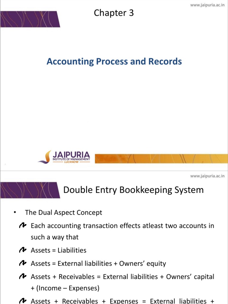 Accounting Process and Records | PDF | Debits And Credits | Corporate ...