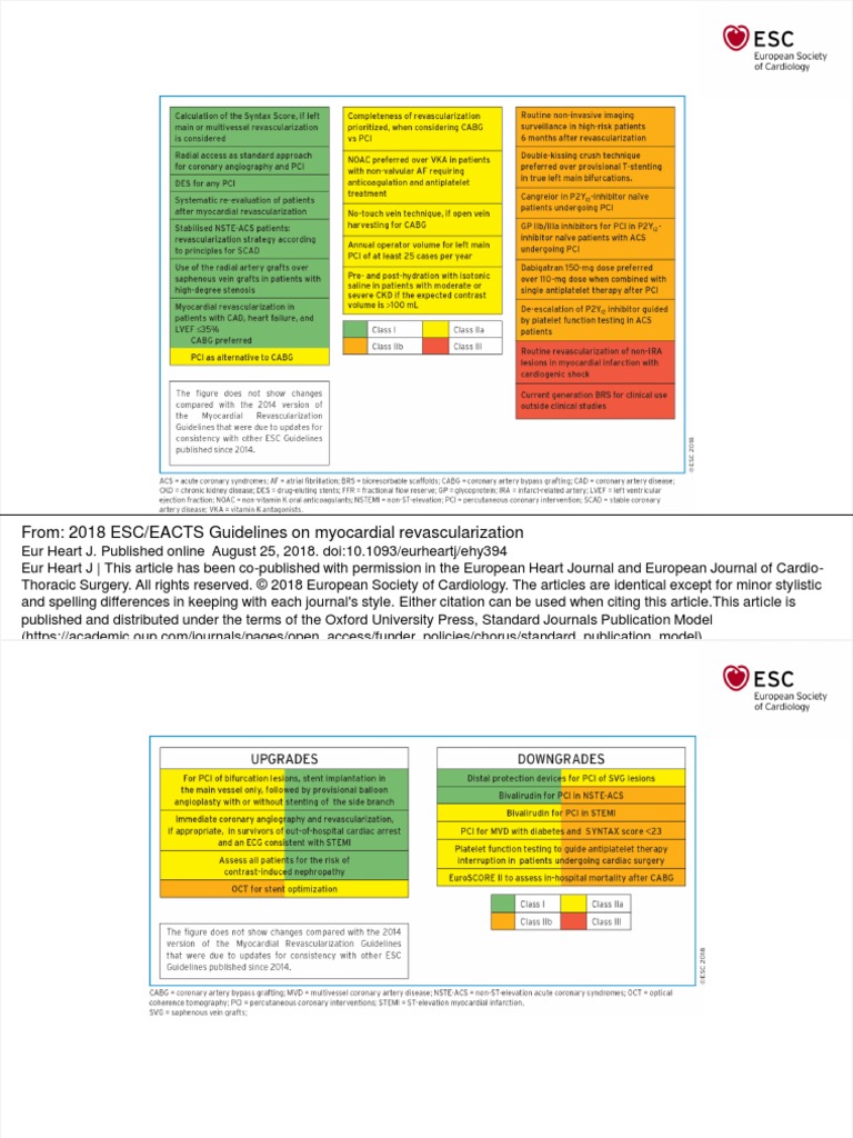 From: 2018 ESC/EACTS Guidelines On Myocardial Revascularization | PDF ...