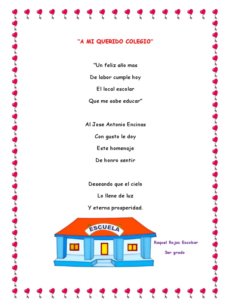 Poema A Mi Querido Colegio | PDF