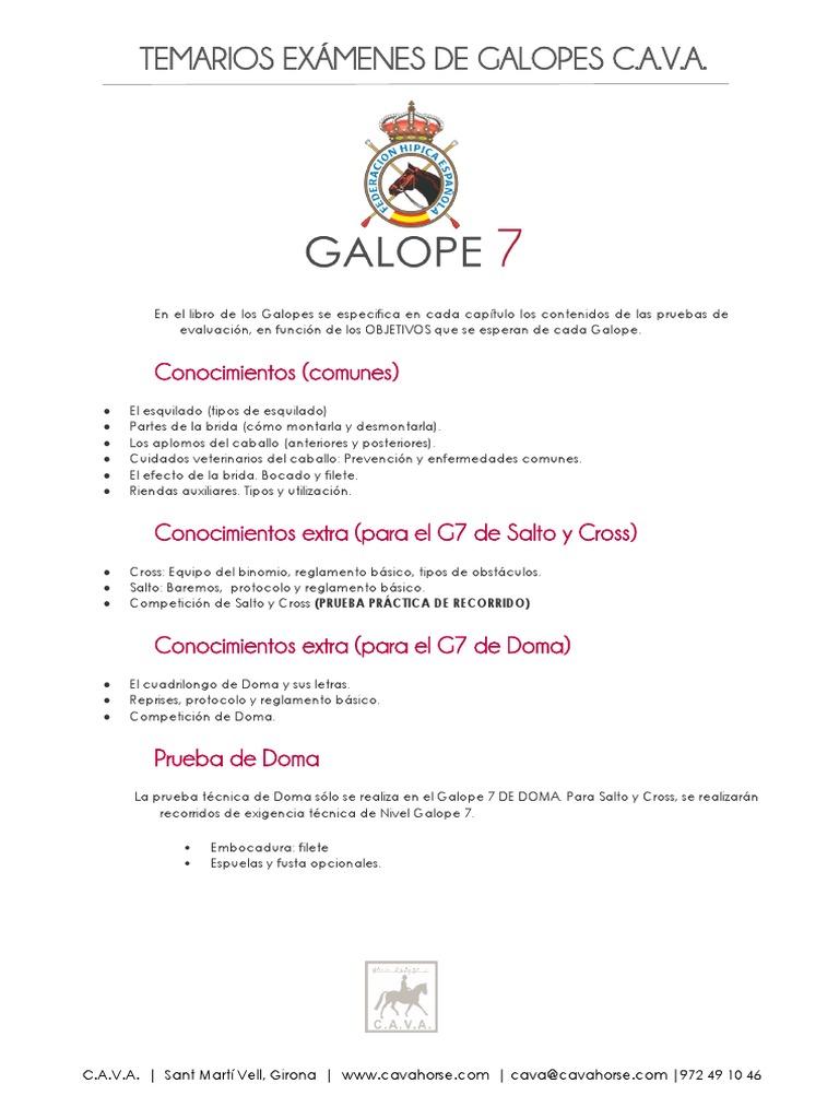 Galope 7 | PDF | Entrenamiento de caballos | Caballos