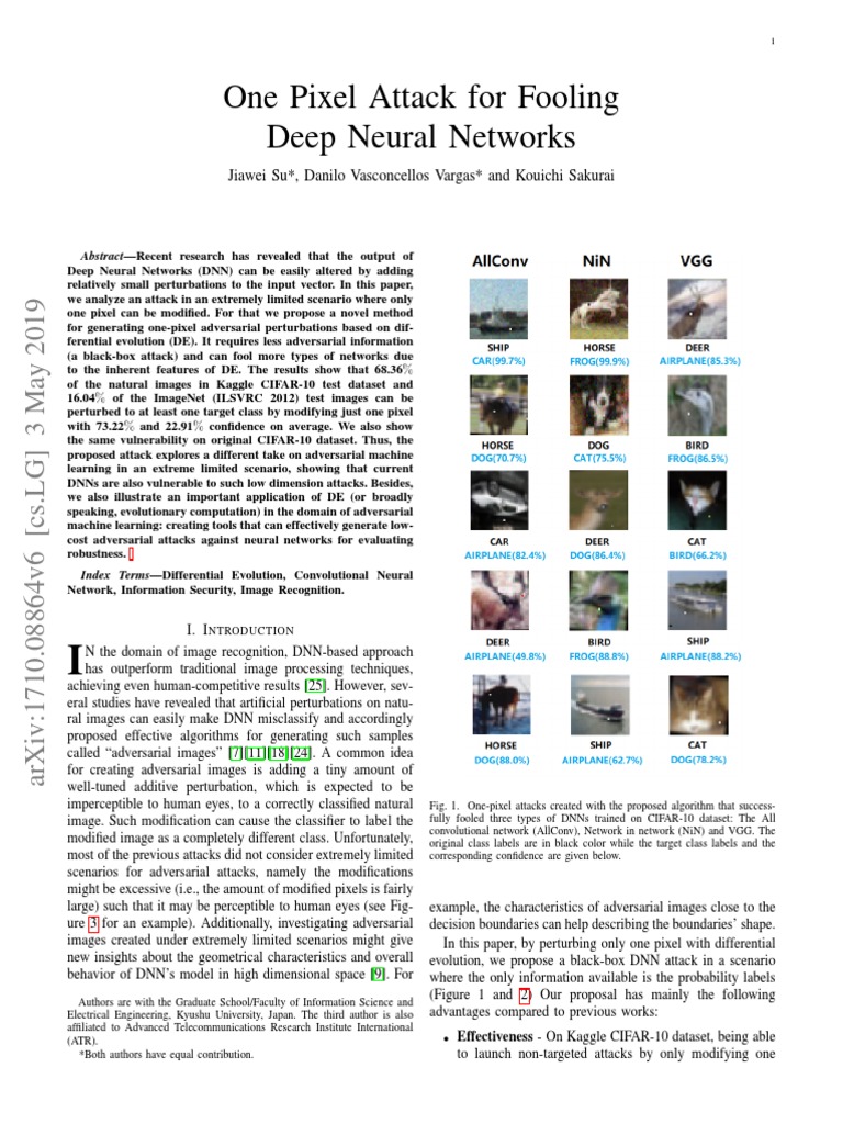 One Pixel Attack | PDF | Deep Learning | Mathematical Optimization