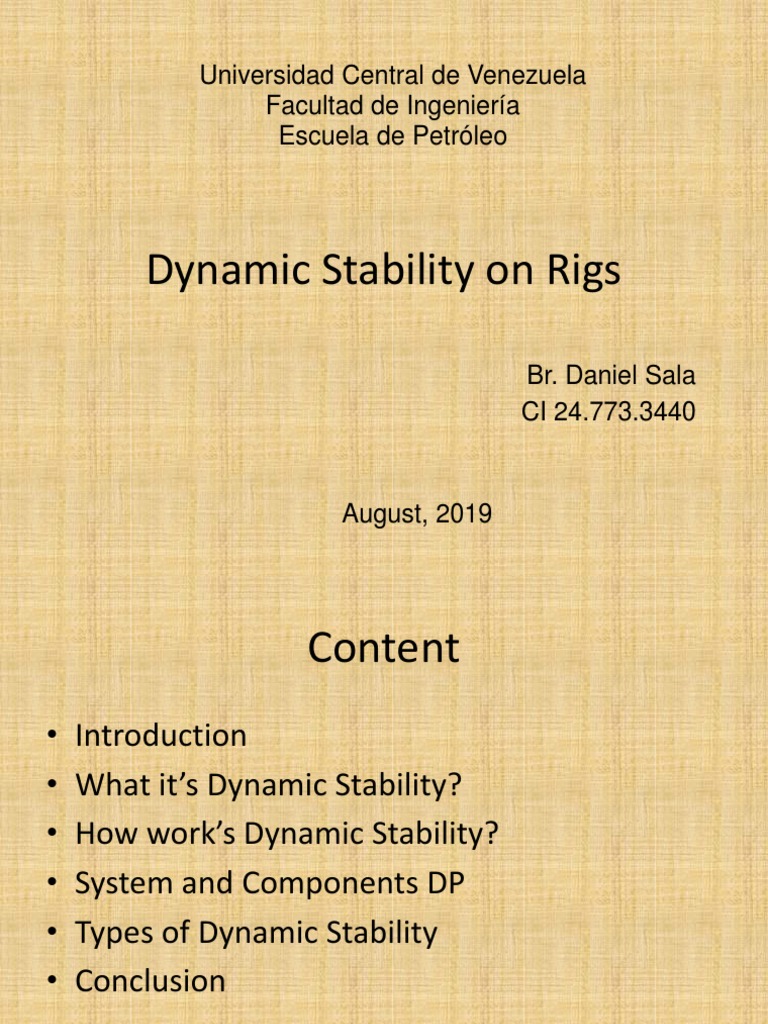 Dynamic Stability in Oil Rigs | PDF