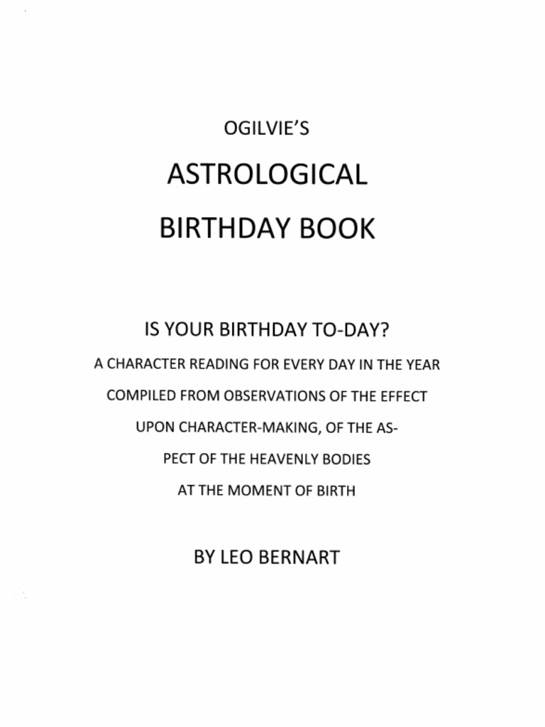 Astrological Birthday Book