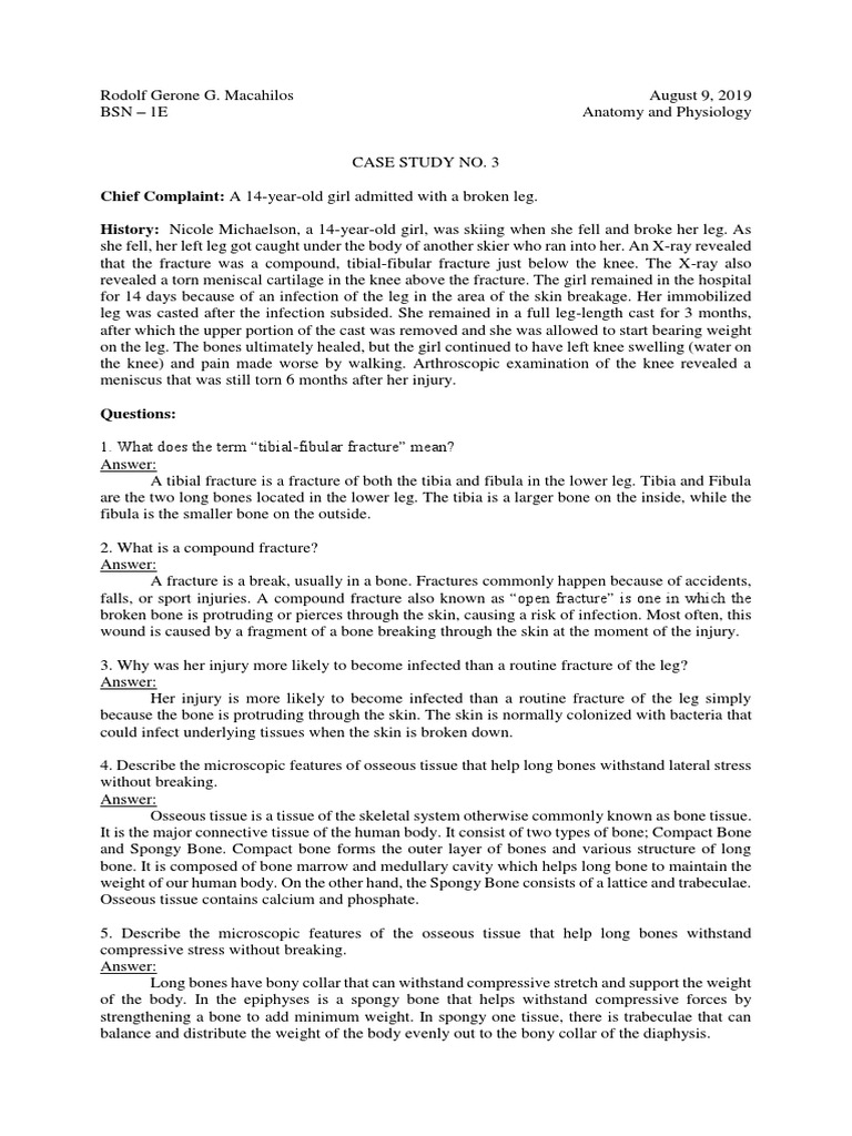 Case Study Bone | PDF | Bone | Knee