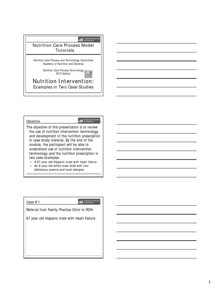 Nutrition Intervention:: Nutrition Care Process Model Tutorials | PDF ...