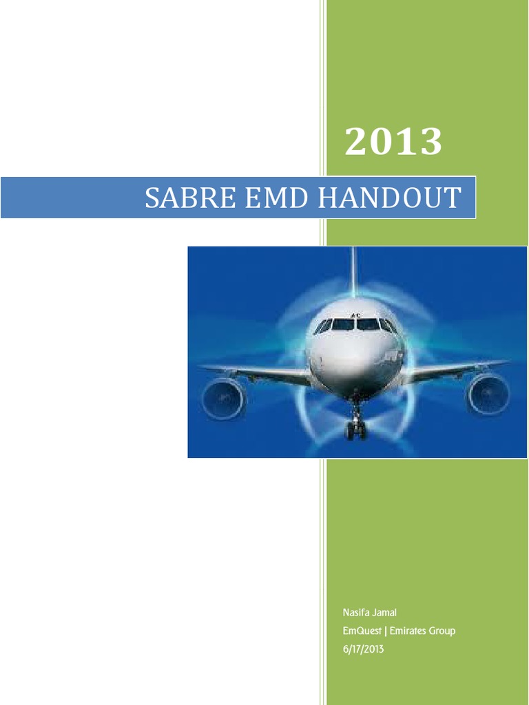 EMD Handout | PDF | Airlines | Services (Economics)