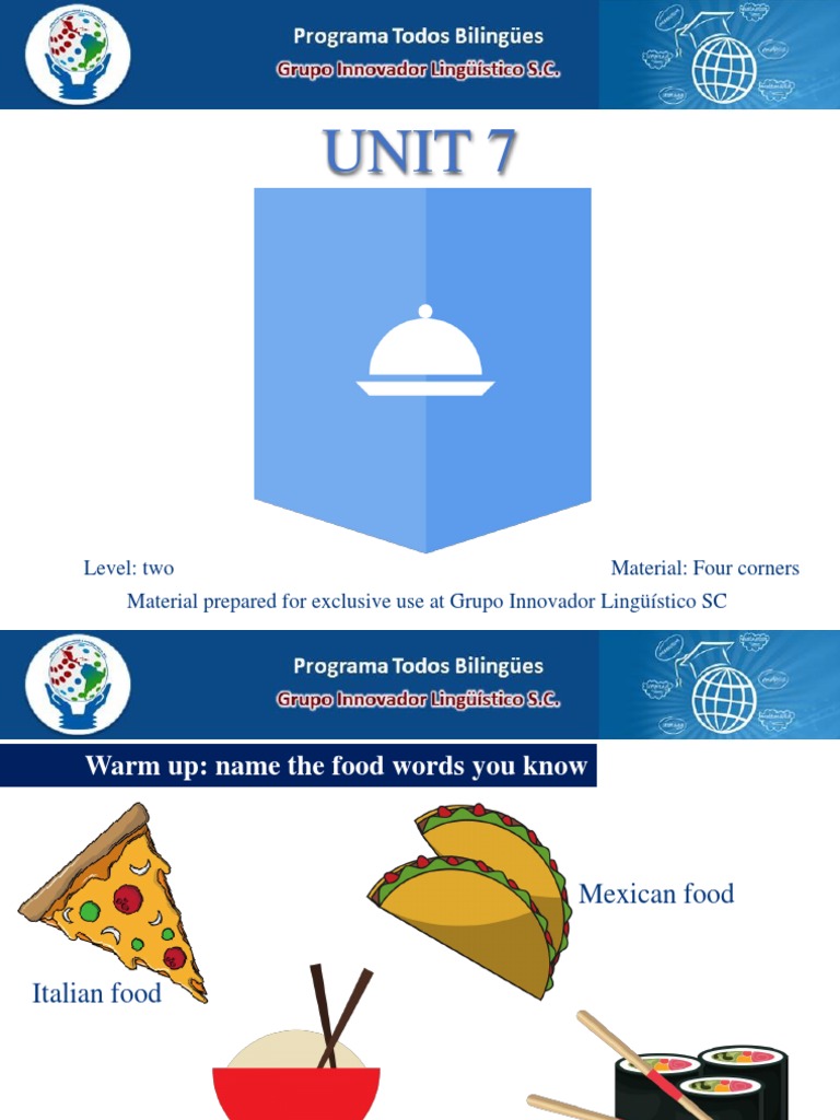 Presentation Four Corners Unit 7 | PDF | Foods | Cereals