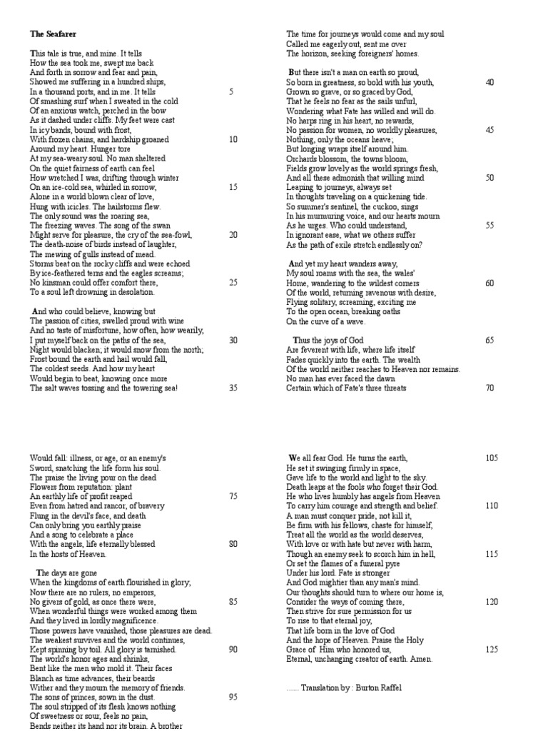 The-Seafarer-Poem With Site | PDF | Heaven