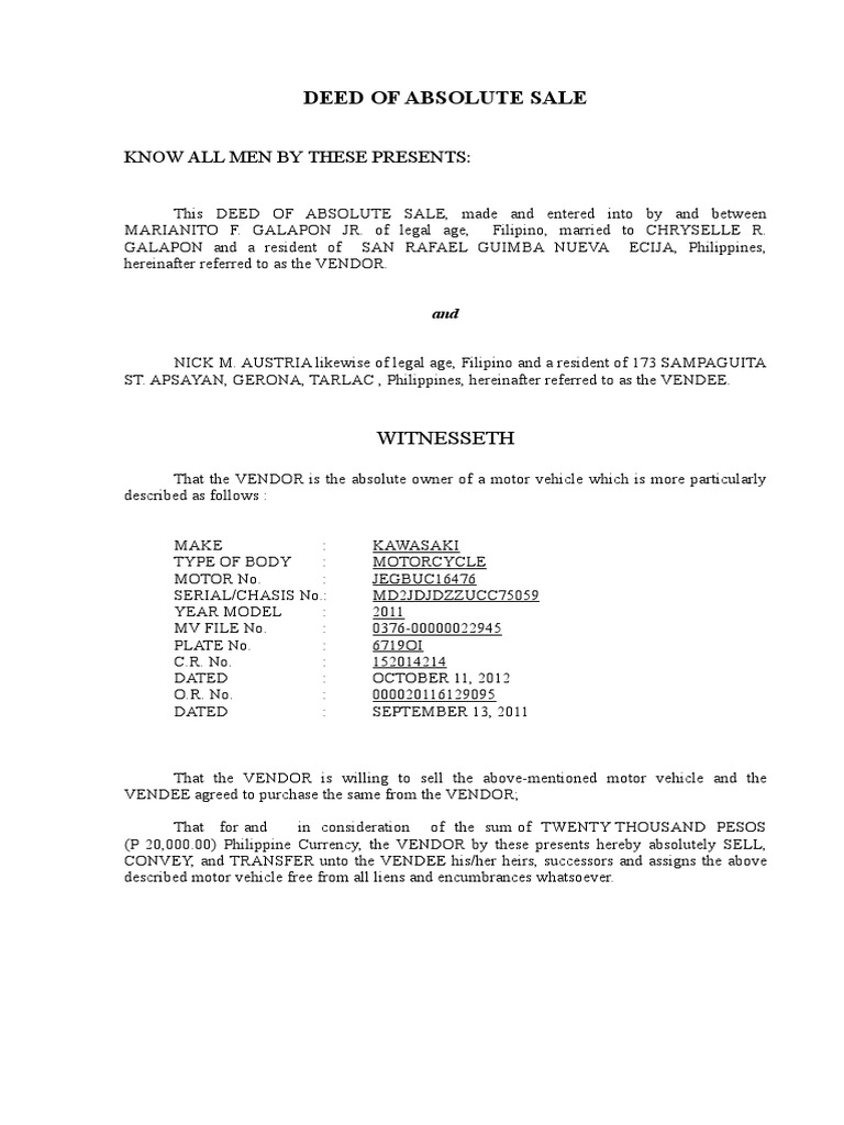 Doas Pawned Motor Vehicle | PDF | Land Law | Document