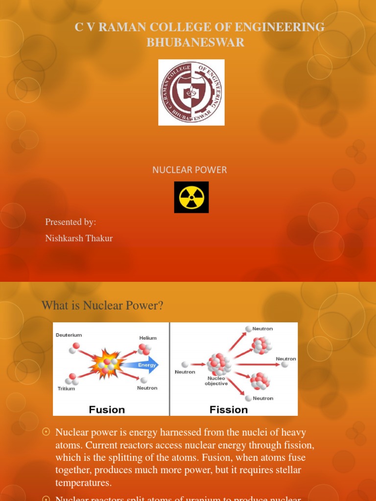 C V Raman College of Engineering Bhubaneswar: Nuclear Power | PDF ...