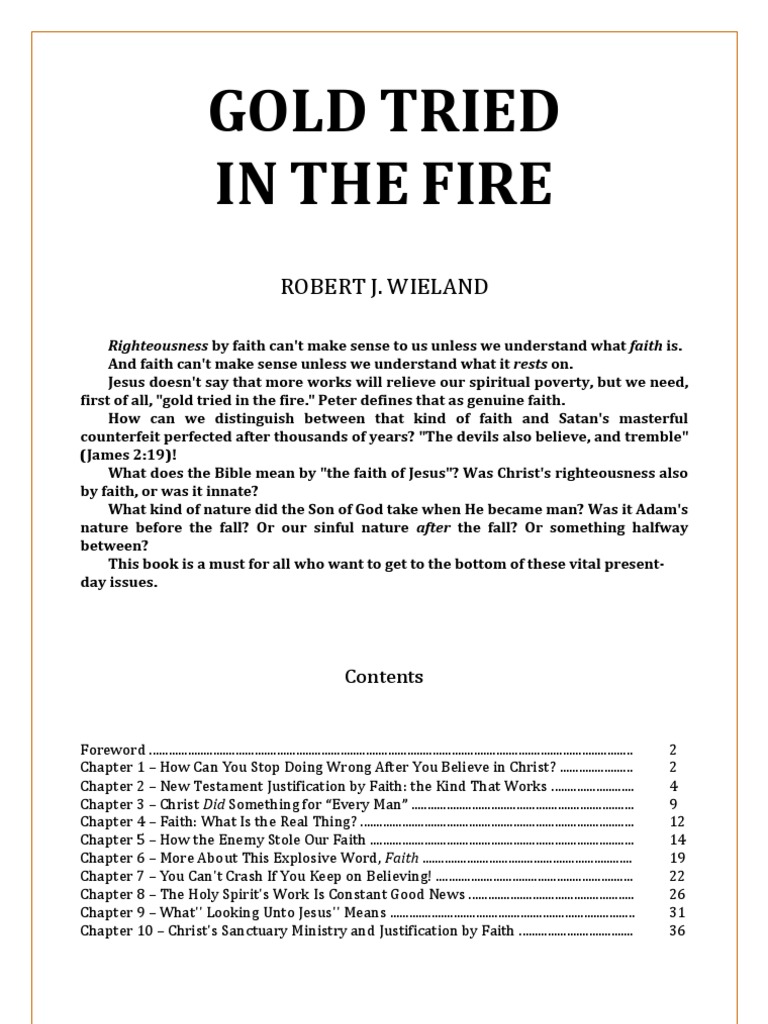 GOLD TRIED IN THE FIRE - Robert J. Wieland | PDF | Justification ...