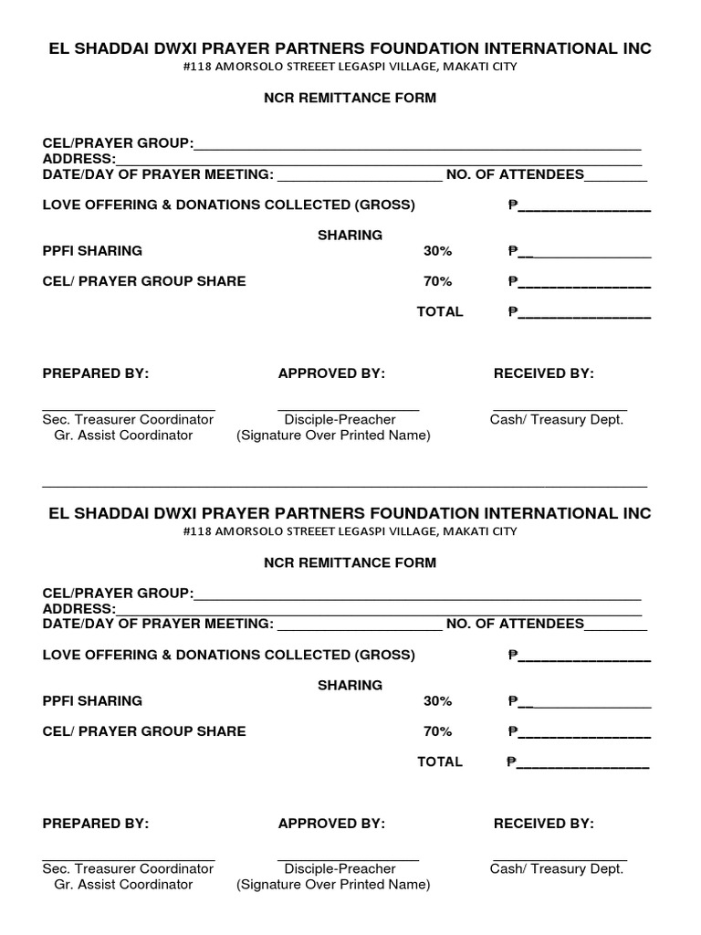 El Shaddai Dwxi Prayer Partners Foundation International Inc | PDF