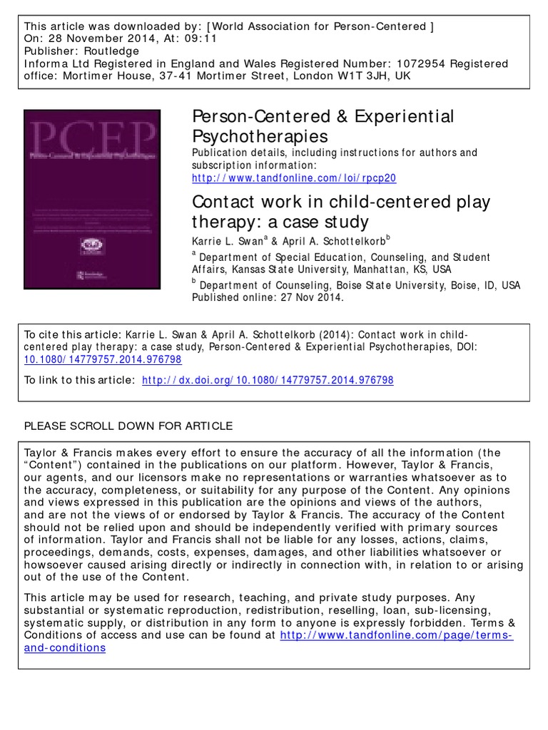 Person-Centered & Experiential Psychotherapies | PDF | Play Therapy ...