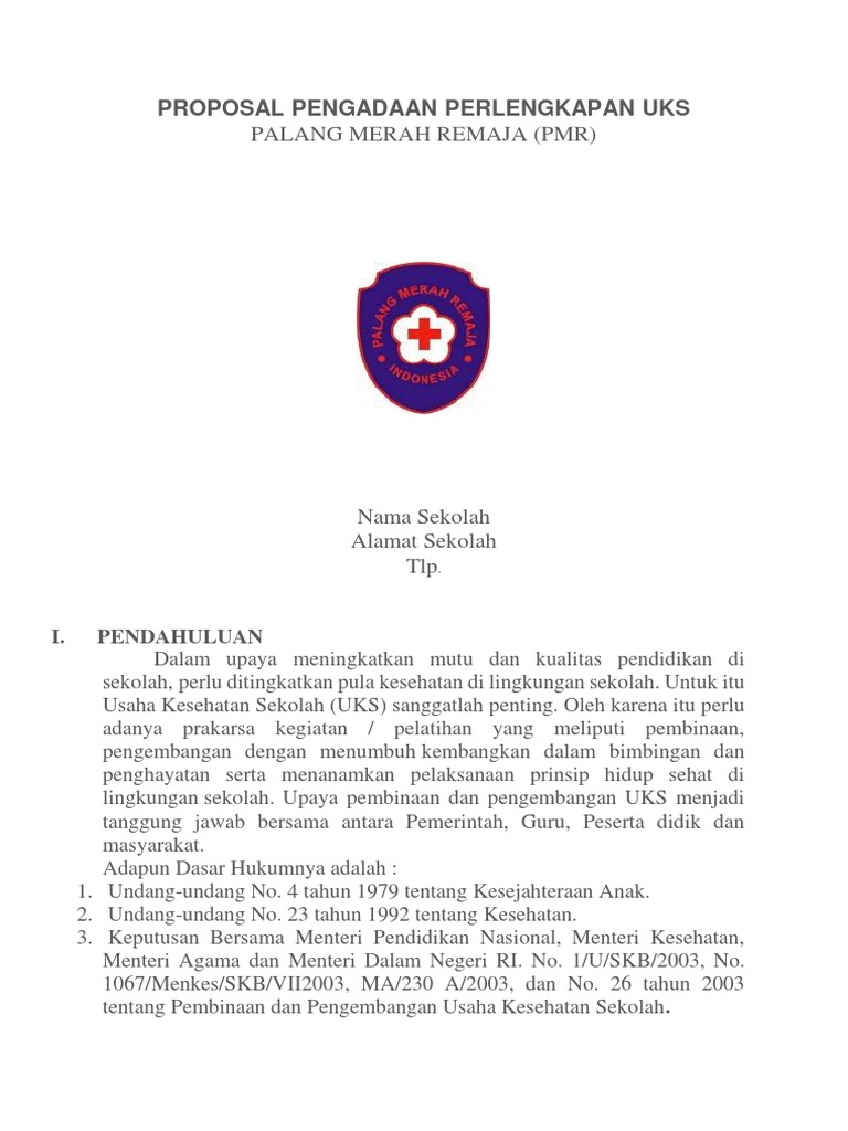 Proposal Pengadaan Perlengkapan Uks | PDF