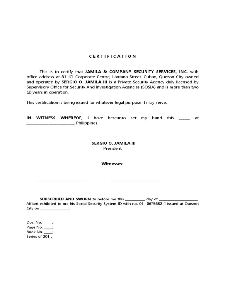 Certification Clark Clark Freeport Zone | PDF