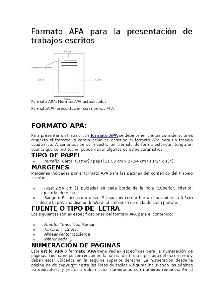 Formato APA para La Presentación de Trabajos Escritos | PDF | Publicación | Estilo apa