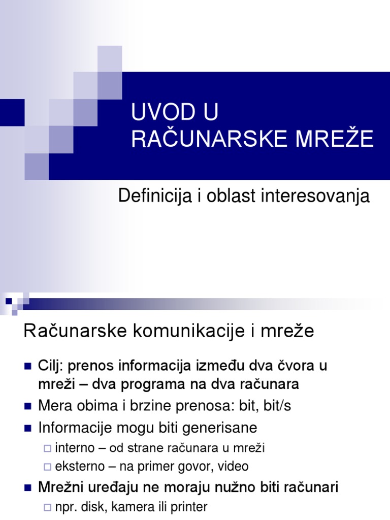 Uvod U Racunarske Mreze | PDF