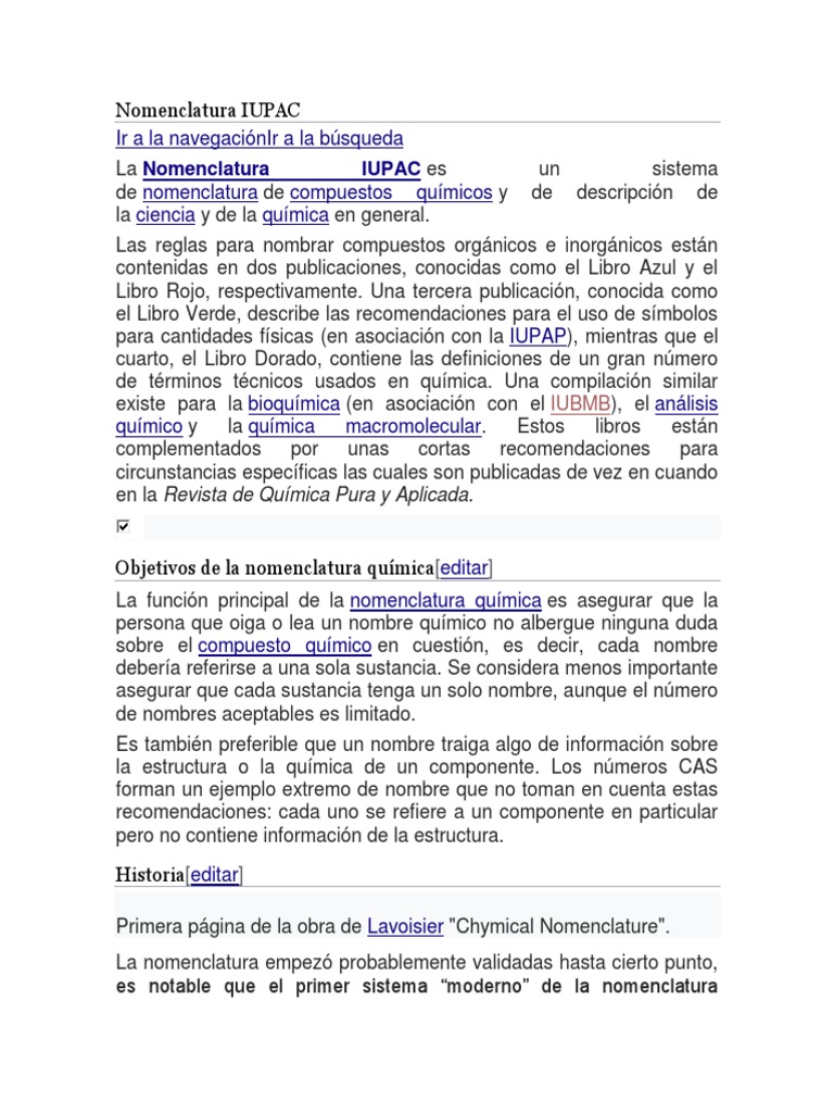 Nomenclatura IUPAC en Química | PDF | Átomos | Química