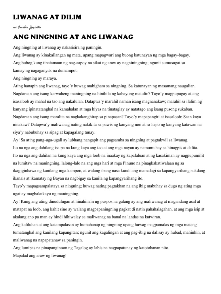 Liwanag at Dilim | PDF