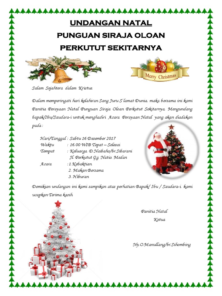 UNDANGAN NATAL - Docx Siraja Oloan | PDF