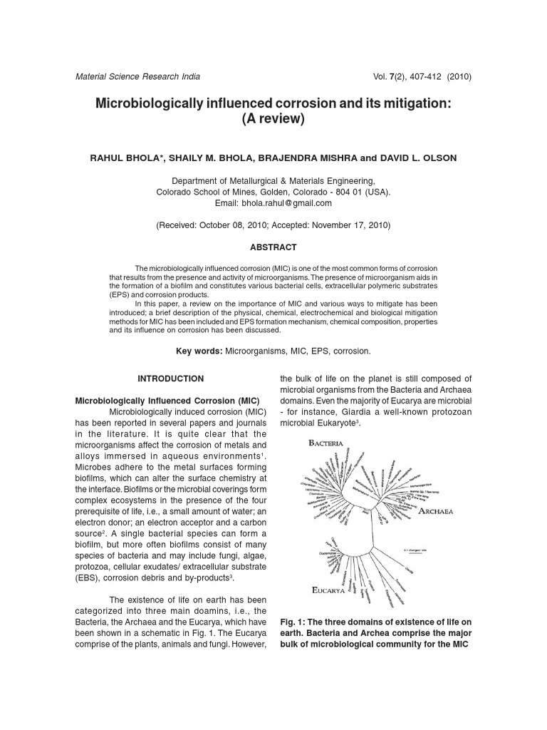 Corrosion Mic &mitigation | PDF | Biofilm | Corrosion