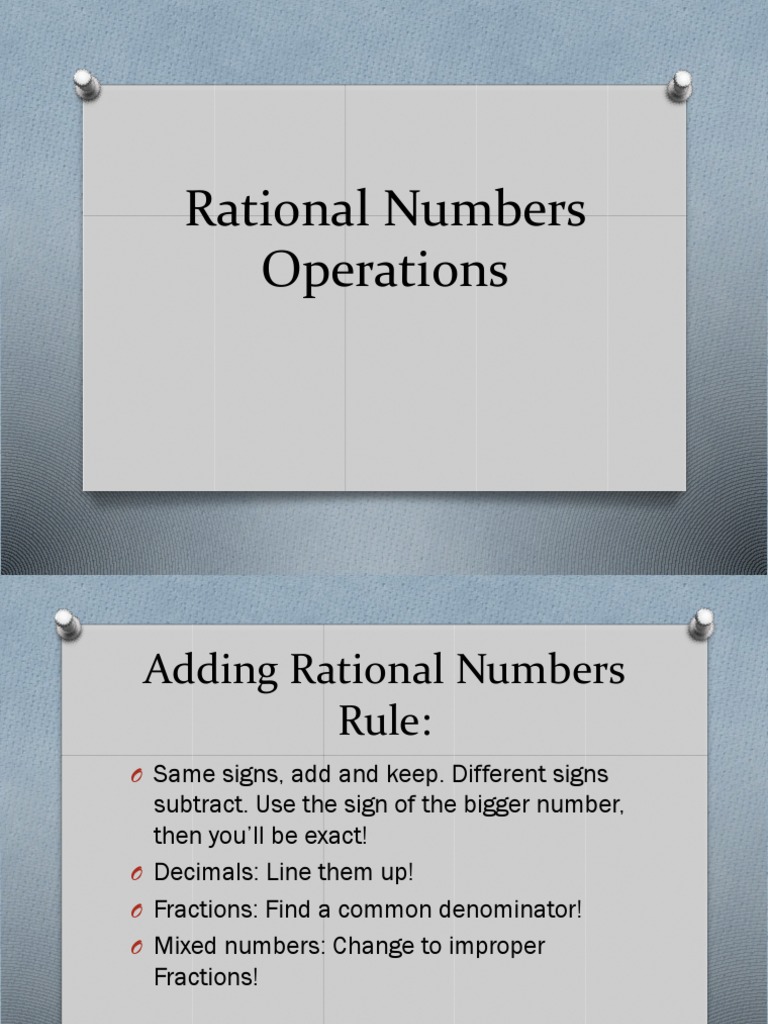 2 Rational Numbers Operations | PDF | Fraction (Mathematics) | Lexicology