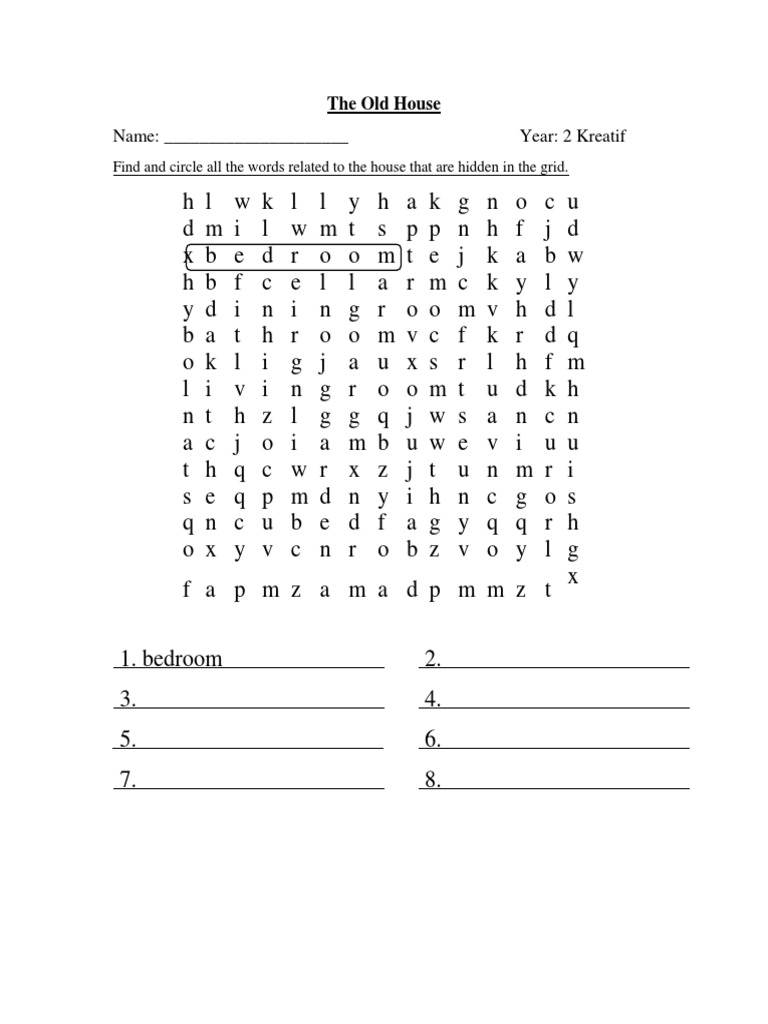 House Word Search for Kids | PDF | Foreign Language Studies
