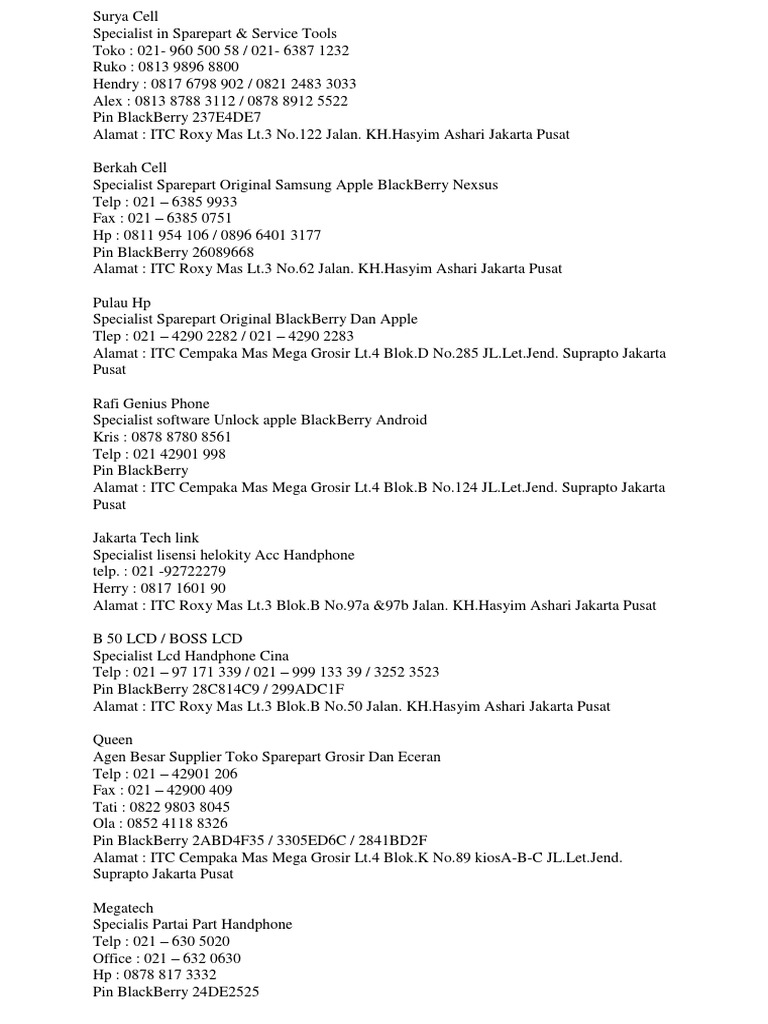 Toko Sparepart Hp Surya Roxy | Reviewmotors.co