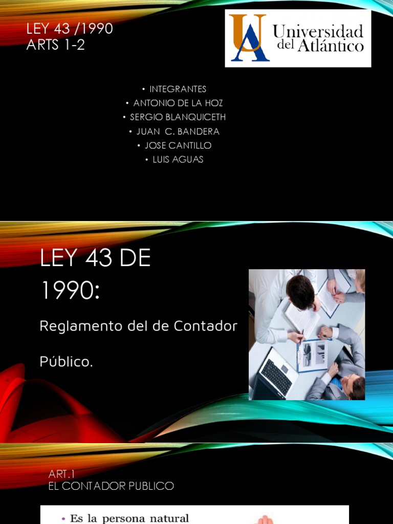 Diapositivas Sobre La Ley 43 de 1990 Art 1 y 2 | PDF | Contador ...