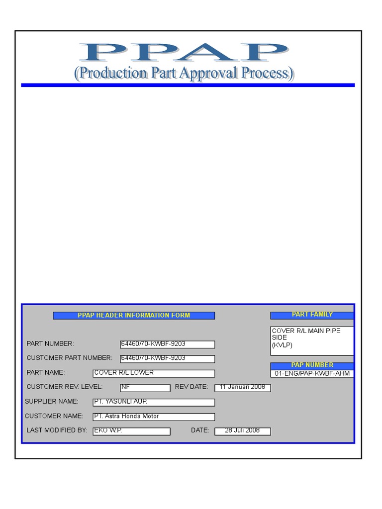PPAP | PDF | Specification (Technical Standard) | Business Process