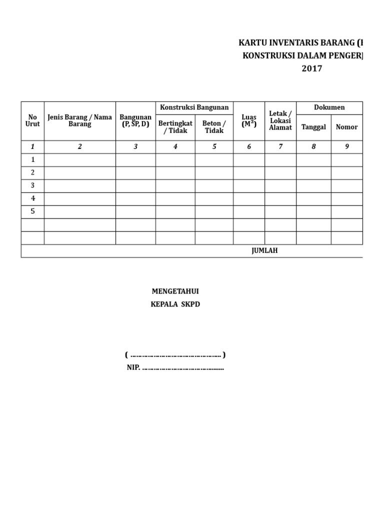 Contoh Format KIB | PDF