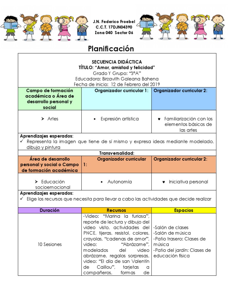 Planificación FEBRERO | PDF | día de San Valentín | Amor