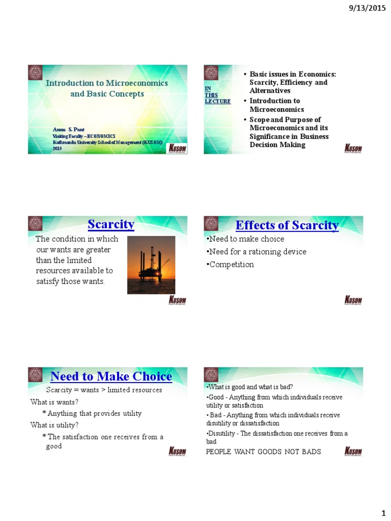 Introduction To Microeconomics And Basic Pdf Pdf Economics