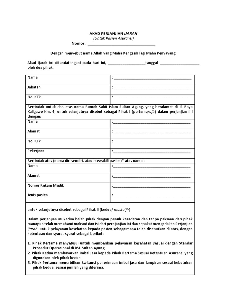 Akad Perjanjian Ijarah | PDF