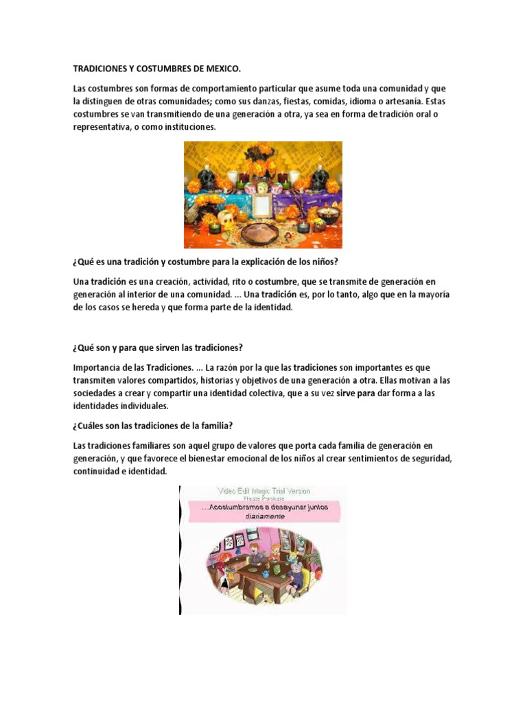 Tradiciones y Costumbres de Mexico | PDF | Ciencias sociales