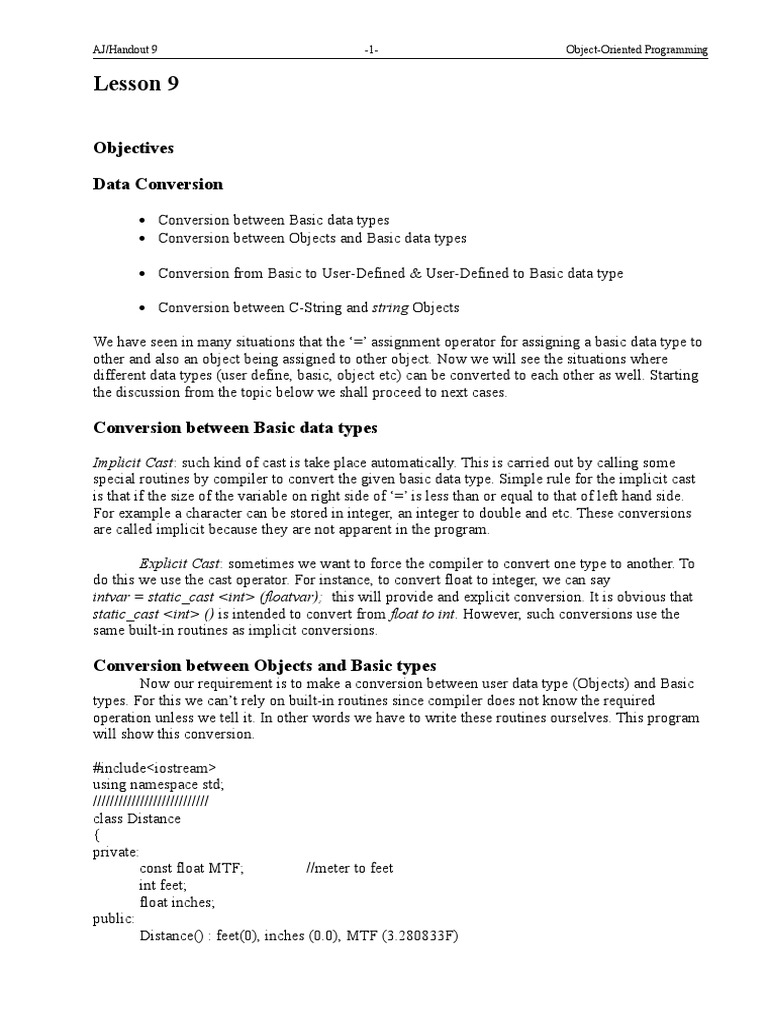 9 - Data Conversion | Download Free PDF | Data Type | Computer Programming