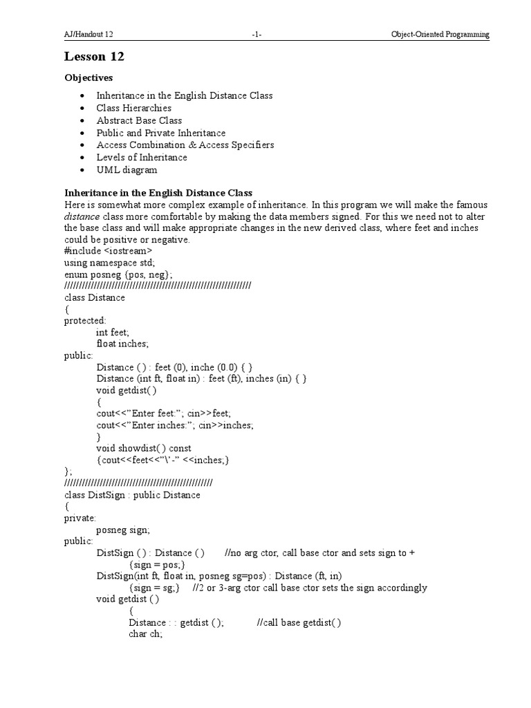 12 - Inheritance2 | PDF | Class (Computer Programming) | Inheritance (Object Oriented Programming)