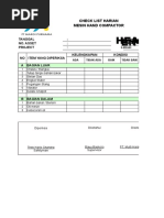 127 FORM Checklist Pemeriksaan Alat Dan Kelayakan Tools | PDF