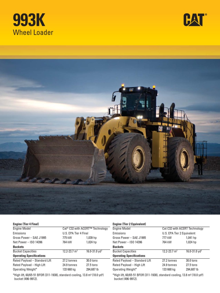 Cat 993k Loader | PDF | Horsepower | Transmission (Mechanics)