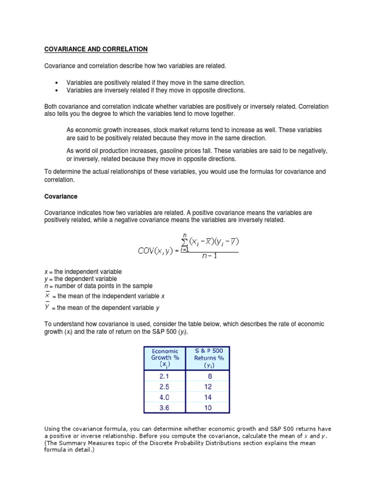Covar | PDF | Covariance | Correlation And Dependence