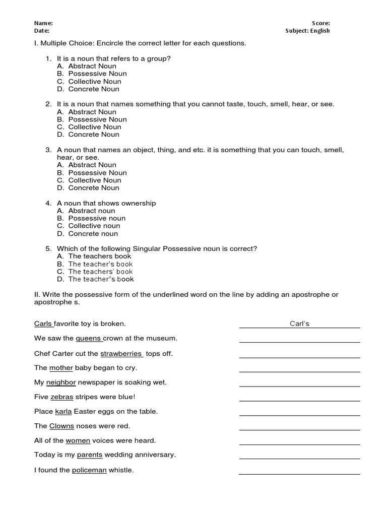 Grade 4 English | PDF | Noun | English Language