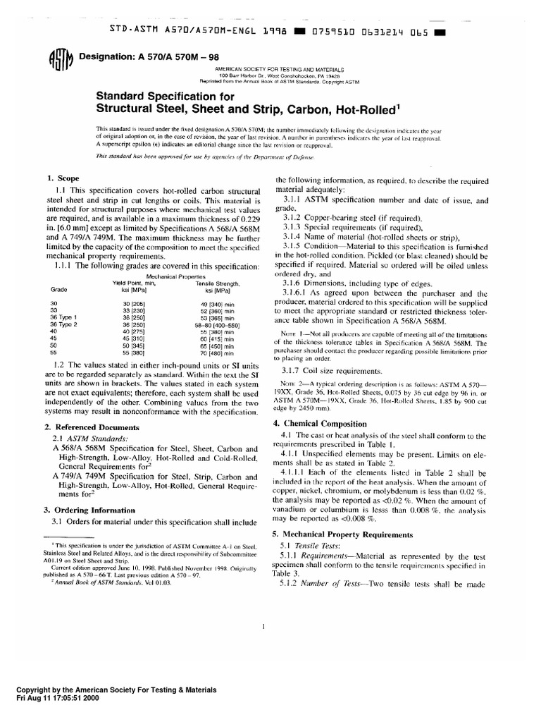 ASTM A570 PDF | PDF