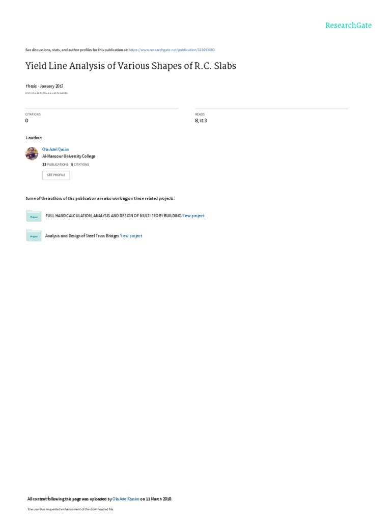 Yield Line Analysis of Various Shapes of Rcs Labs | PDF | Structural ...