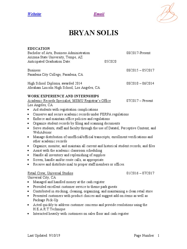 Bryan Solis Resume-3 | PDF | Business