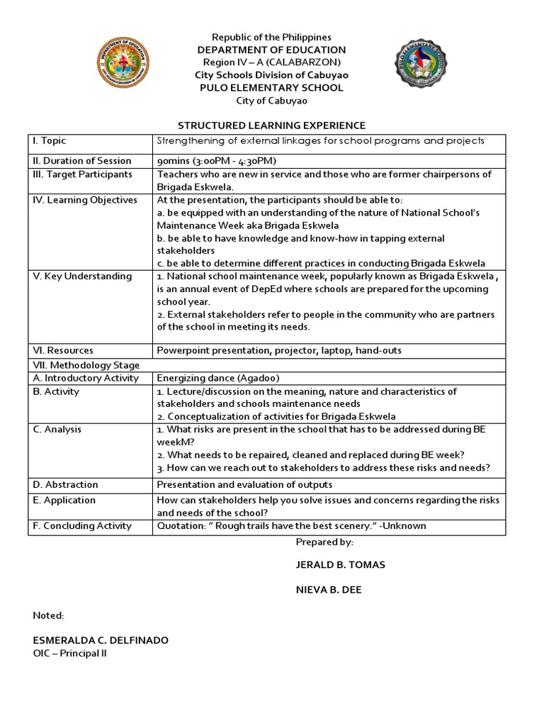 Department of Education City Schools Division of Cabuyao Pulo ...