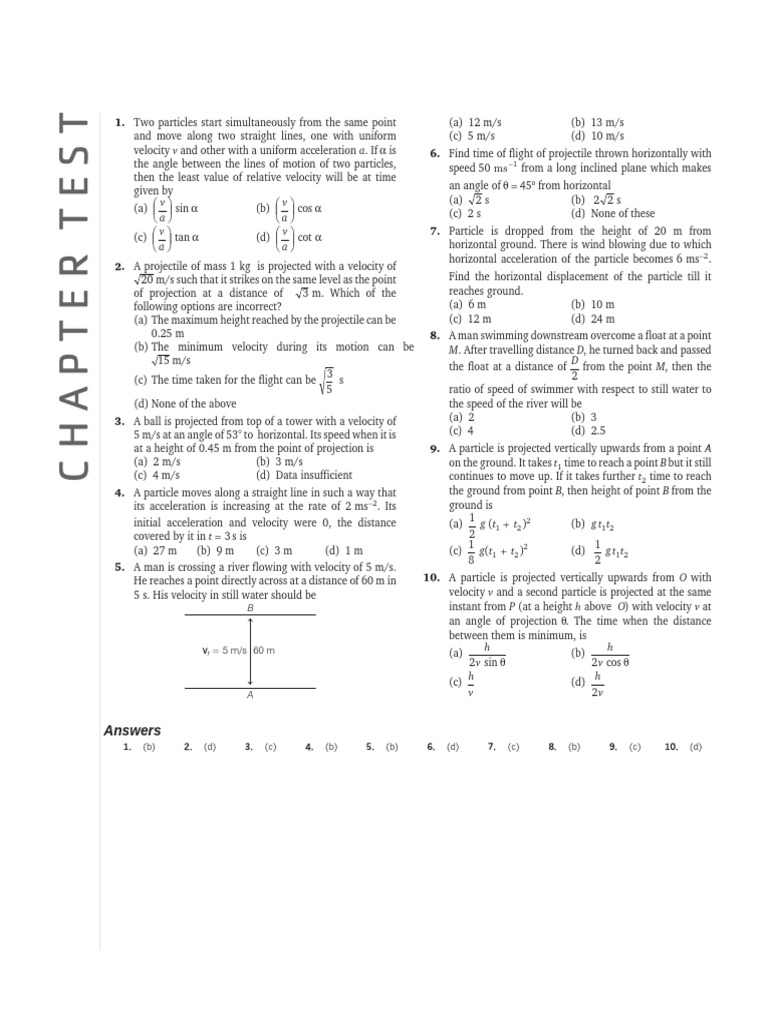 Projectile Motion Test | PDF | Projectiles | Acceleration