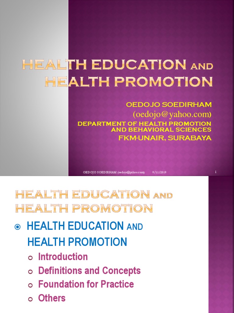 Oedojo Soedirham) : Department of Health Promotion and Behavioral ...