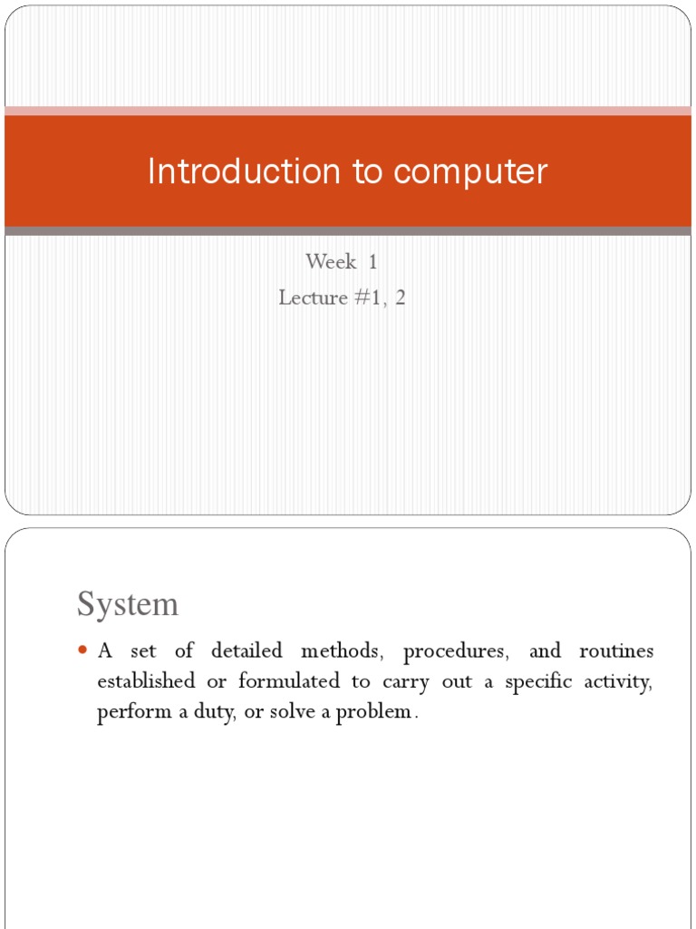 Introduction To Computer: Week 1 Lecture #1, 2 | PDF | Databases | Personal Computers
