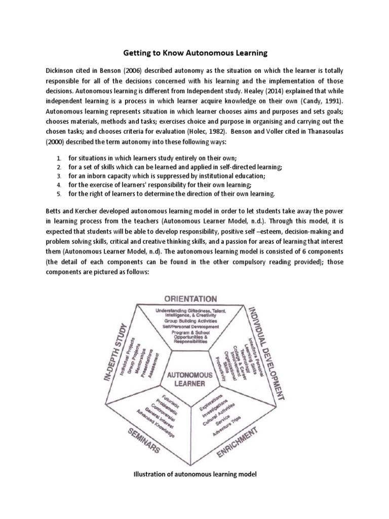Getting To Know Autonomous Learning | PDF | Autonomy | Homeschooling